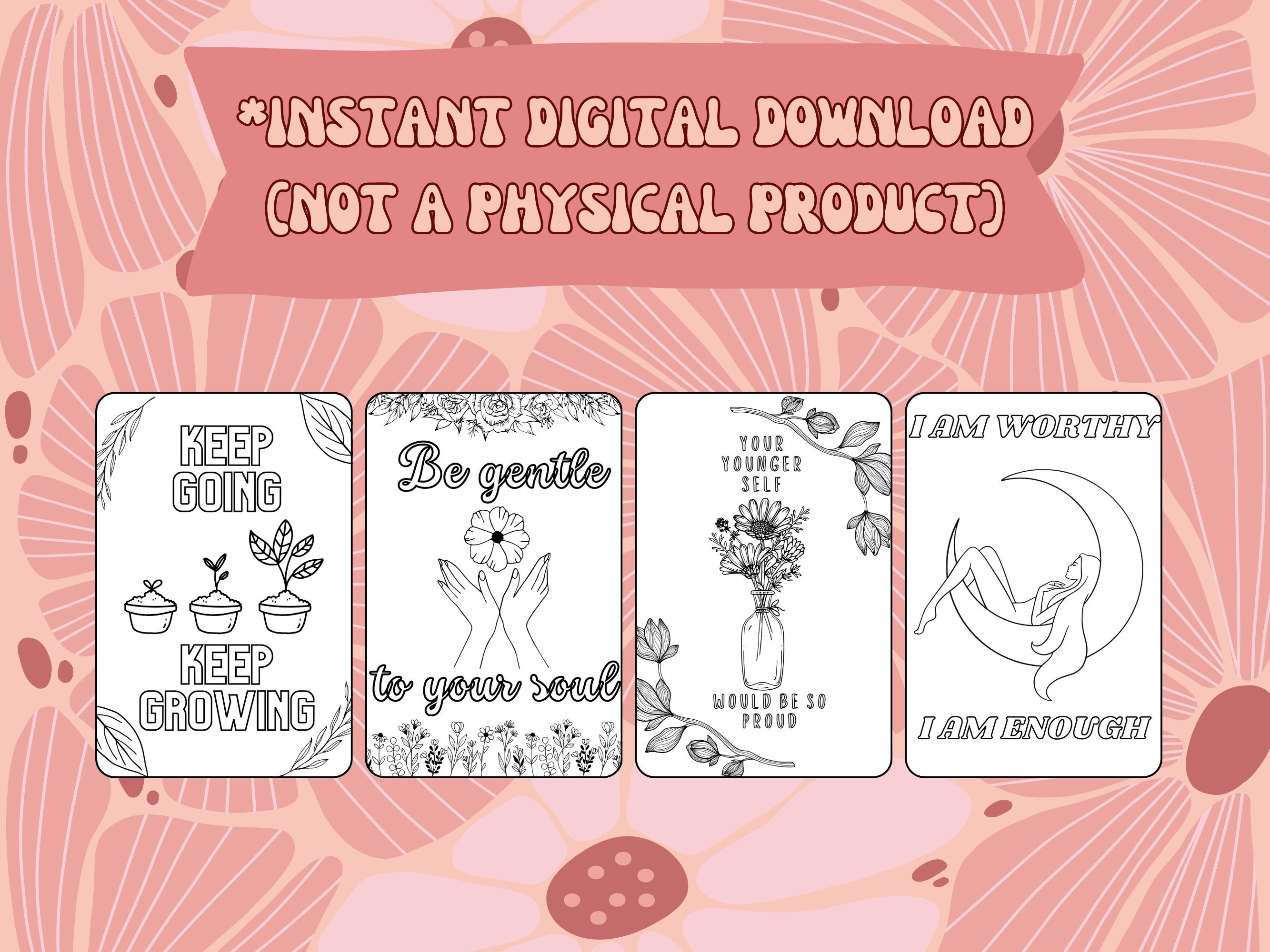 Printable Self Love Coloring Pages L Printable Positive Affirmation ...