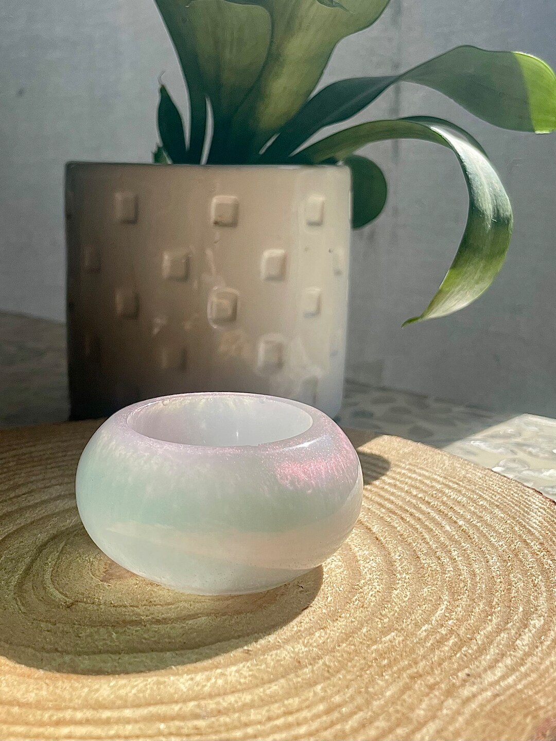 Iridescent Trinket Jar | Resin Trinket Jar | Keepsake Jar | Stash Jar ...