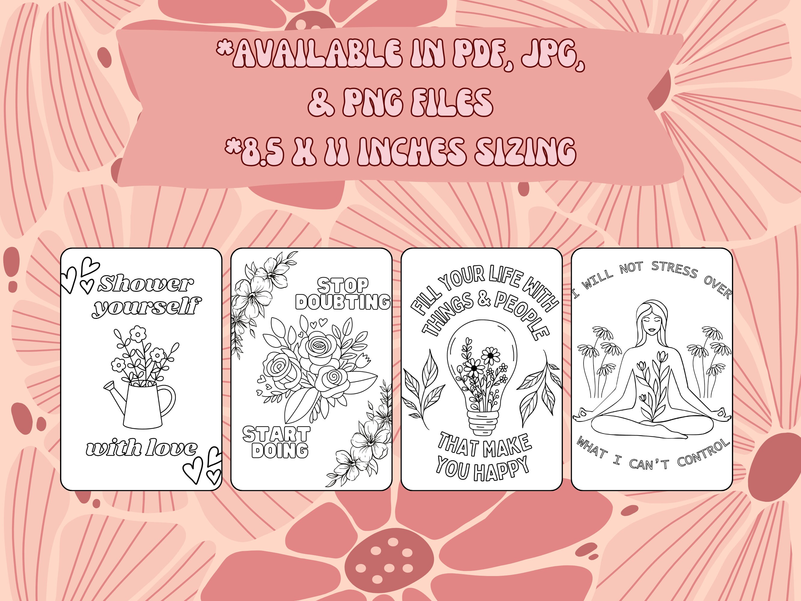 Printable Self Love Coloring Pages L Printable Positive Affirmation ...