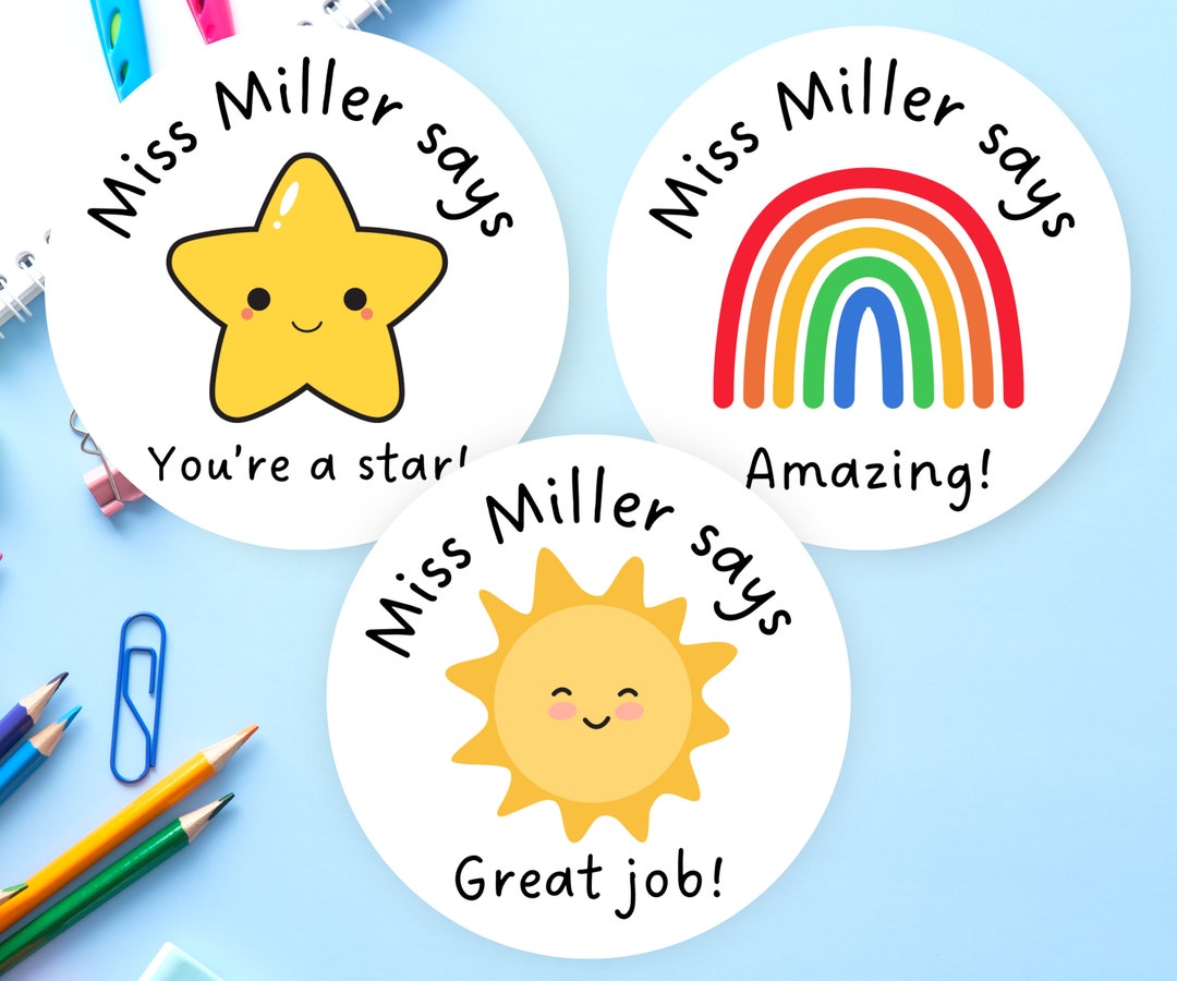 Personalised Teacher Stickers, Primary School Stickers, Reward Stickers ...