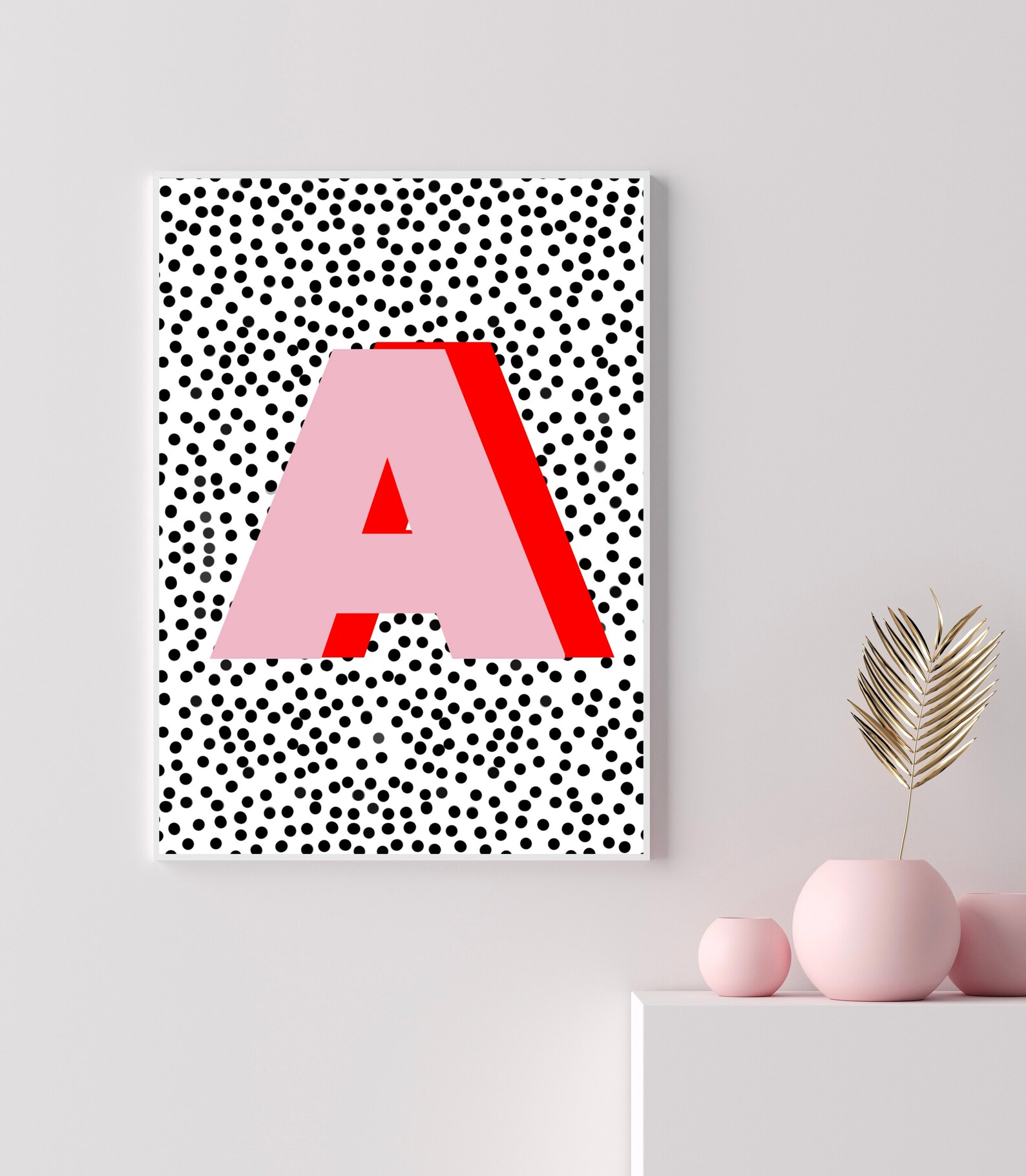 Initial Print Bold Letter Art Printable Spotted Dalmatian - Etsy UK