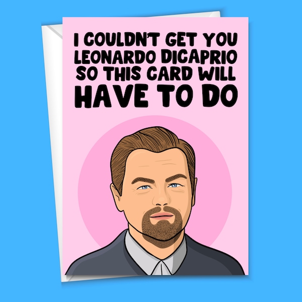 Leonardo Dicaprio Birthday Card for Her - Etsy