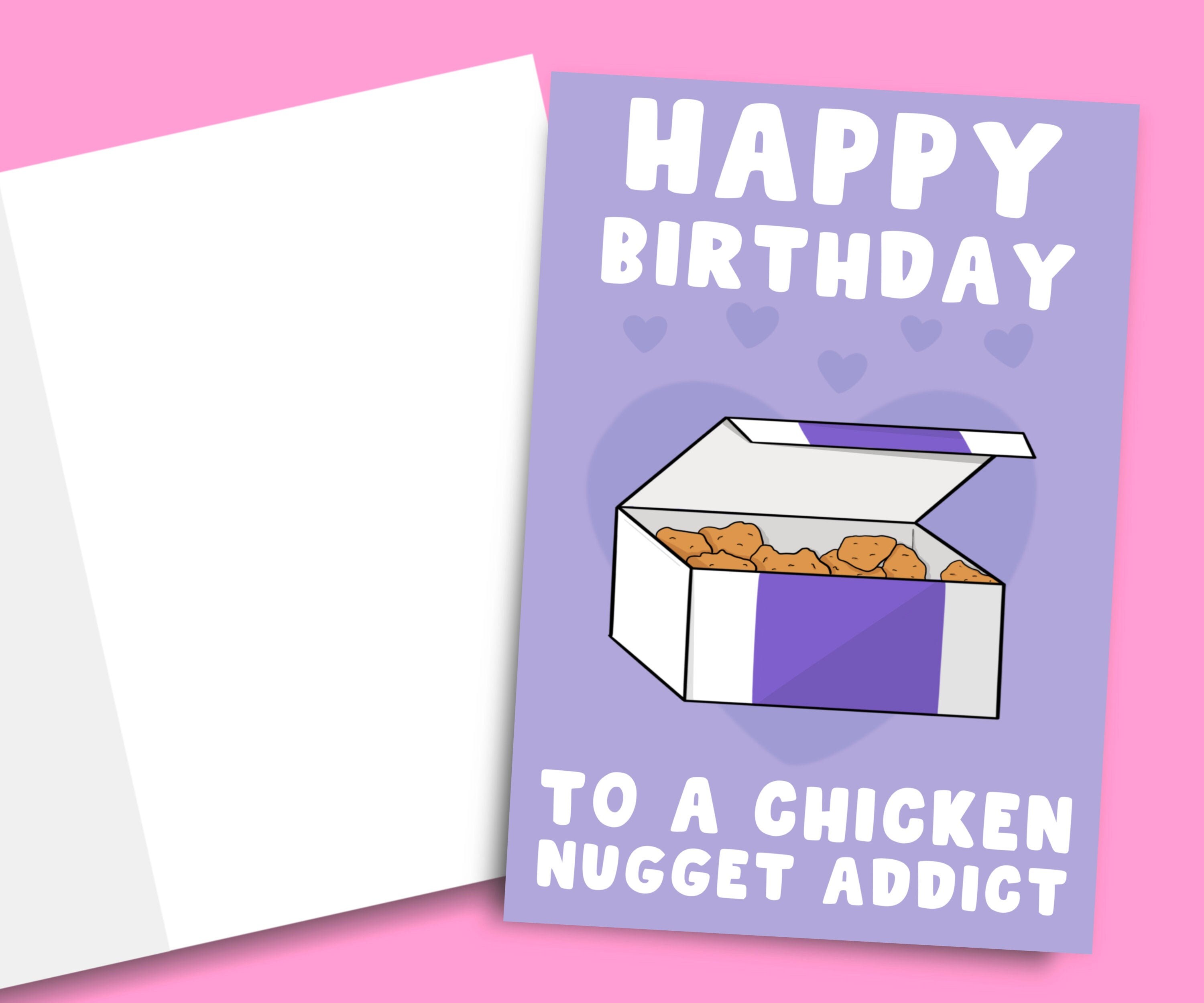 Chicken Nugget Addict McDonalds Addict Birthday Card A5 | Etsy
