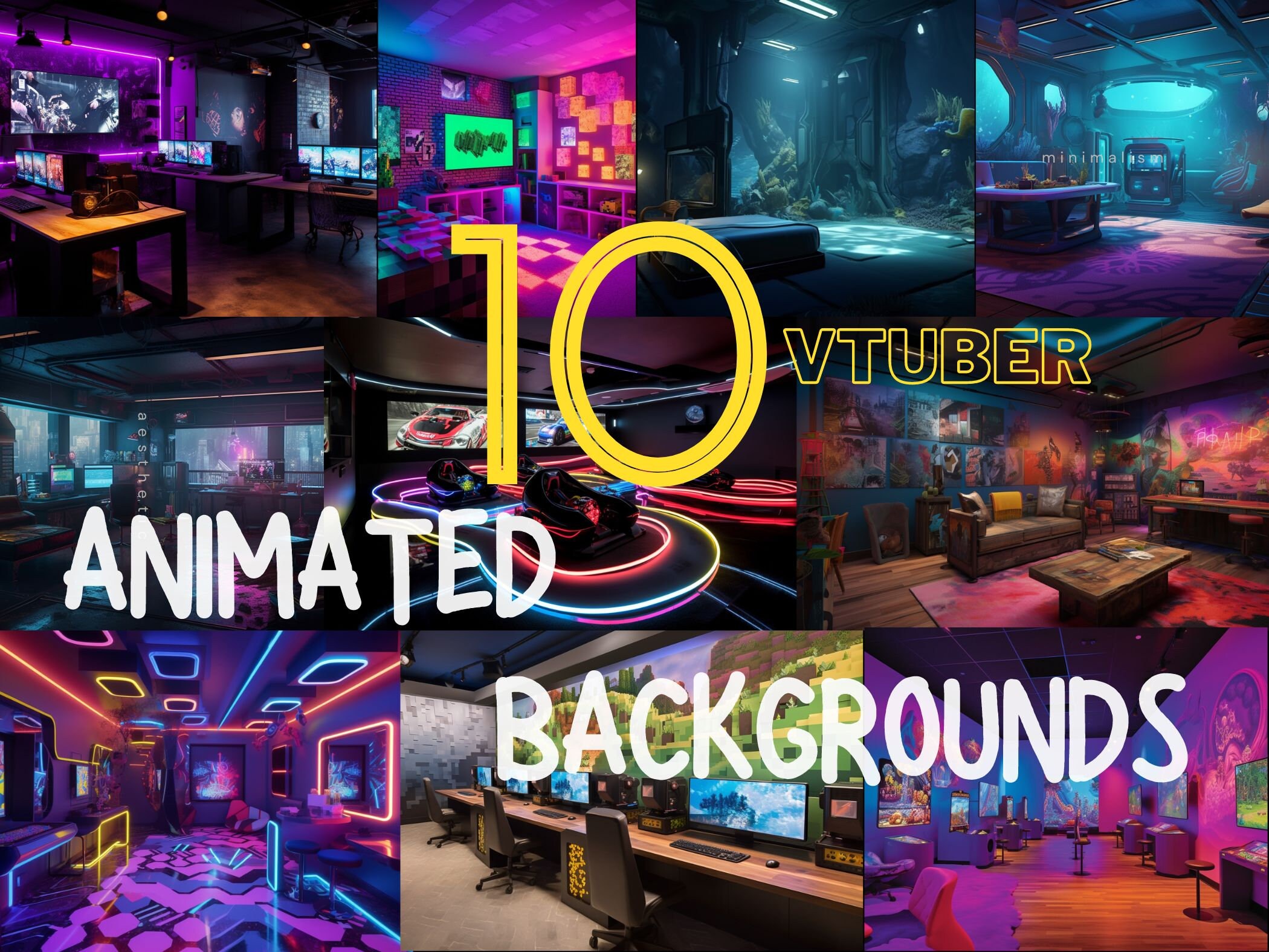 10 Animated Gaming Vtuber Backgrounds Vtuber Gaming Rooms - Etsy Australia
