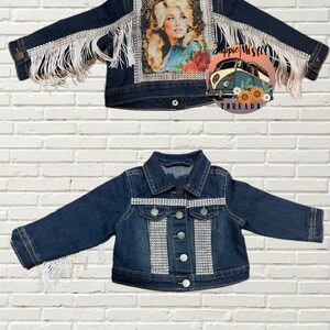 Custom Dolly Parton Denim Jacket, Rhinestone Fringe - Etsy