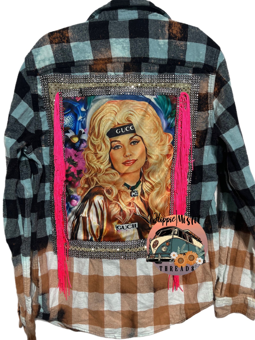 Women's Custom Flannel, Bleached Flannel, Dolly Flannel, Fringed ...