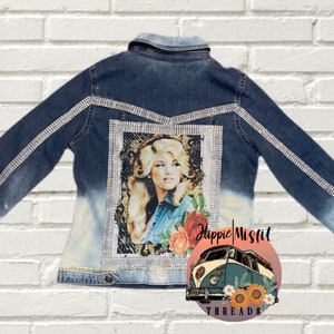 Custom Dolly Parton Denim Jacket, Rhinestone Fringe - Etsy