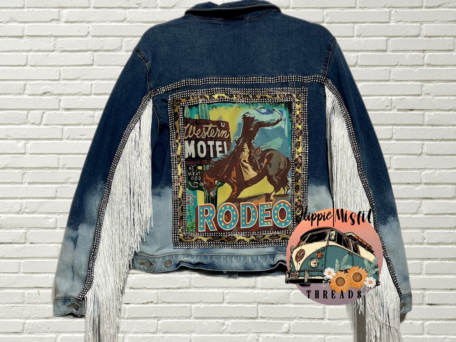 Custom Rodeo Denim Jacket, Rhinestone Fringe, Country Music - Etsy