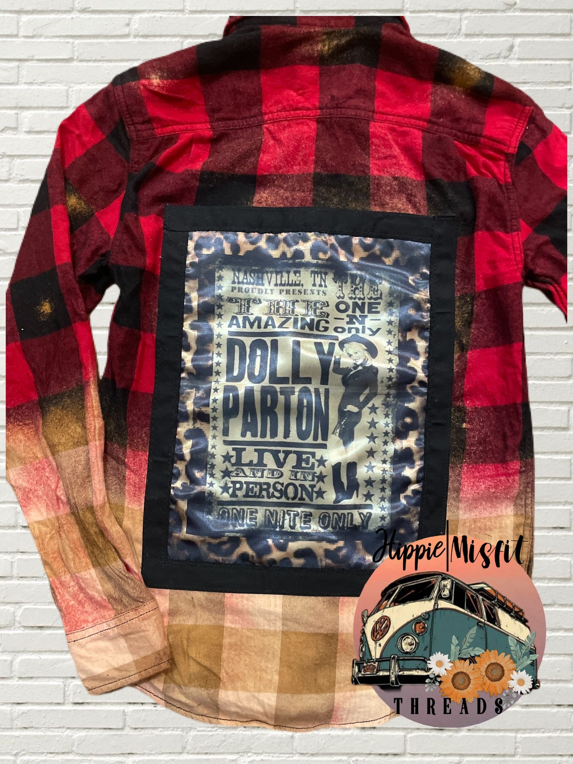 Custom Dolly Parton Bleached Flannel Shirt, Leopard Trim - Etsy