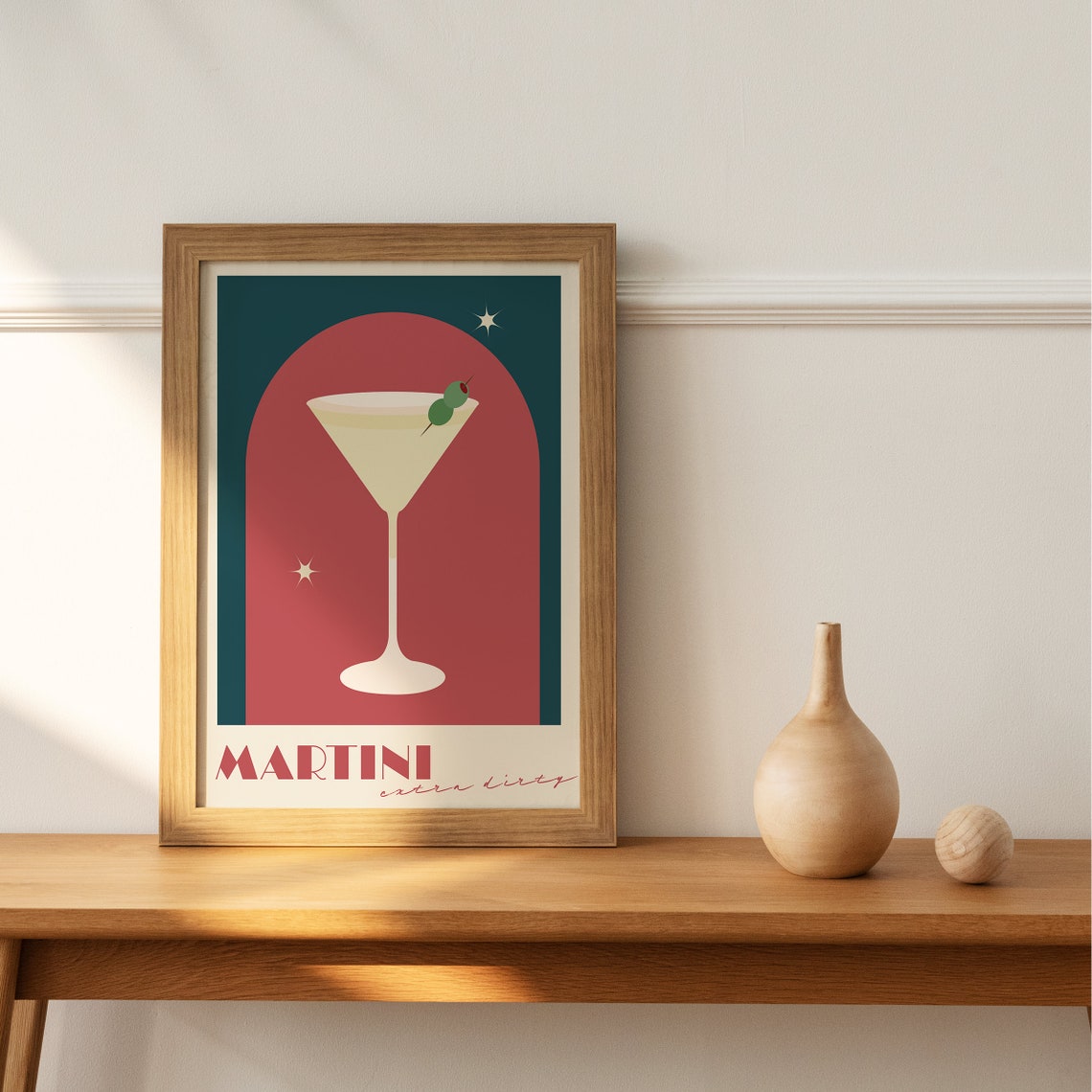 Vintage Retro Cocktail Martini Illustration Poster Digital - Etsy