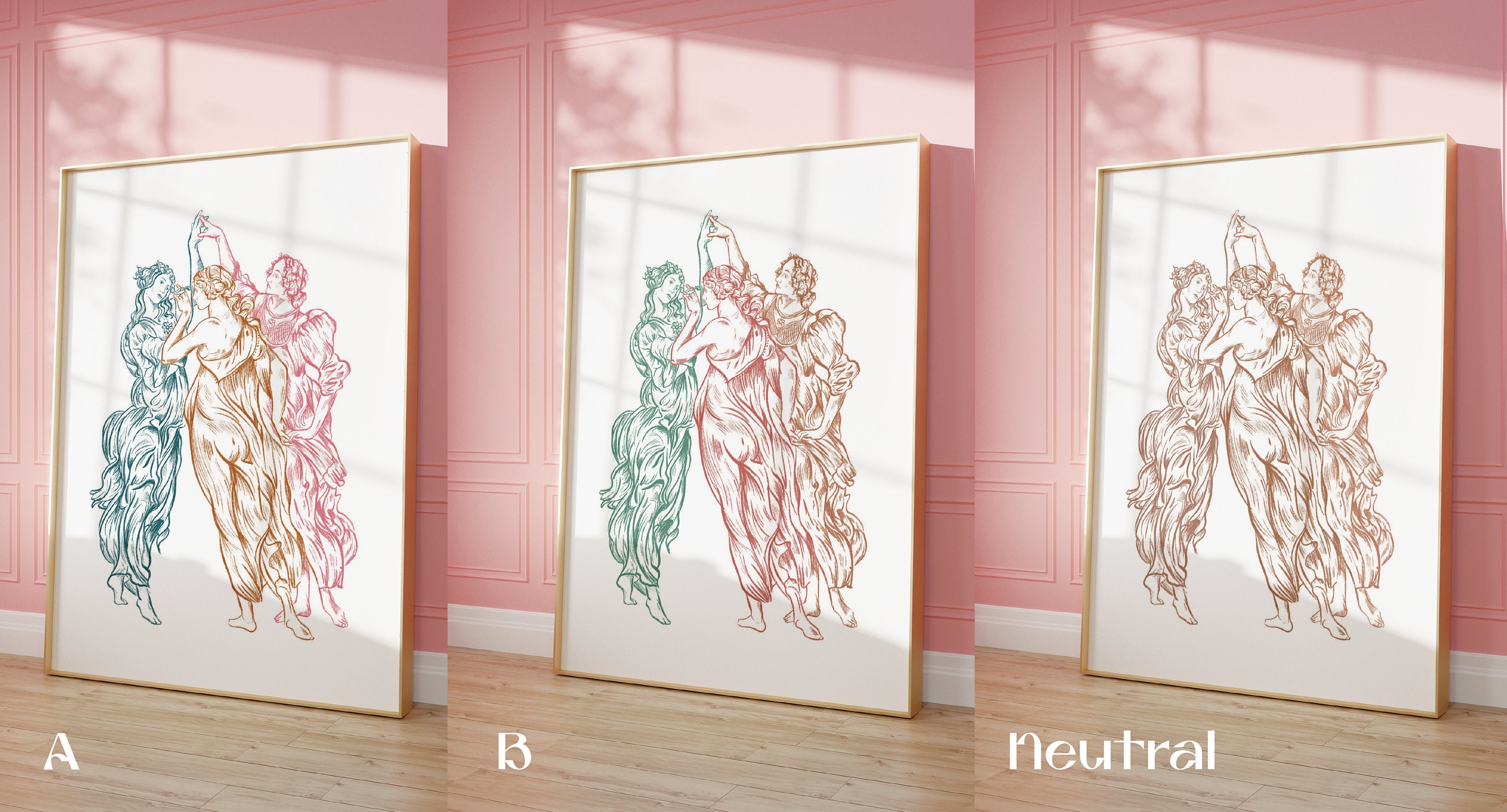 Three Graces Digital Download Poster Greek Mythology Art - Etsy