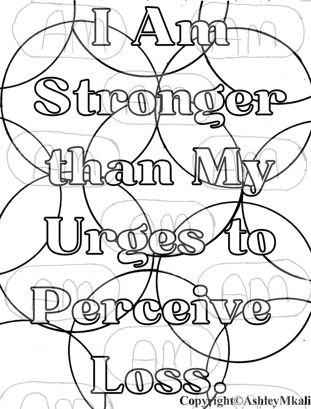 I Am Affirmation Coloring Page 3: I Am Stronger Than My Urges to ...