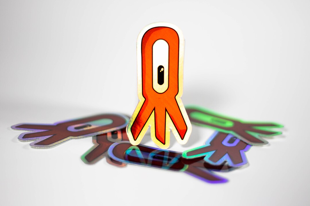 Red Alien Holo Sticker - Etsy