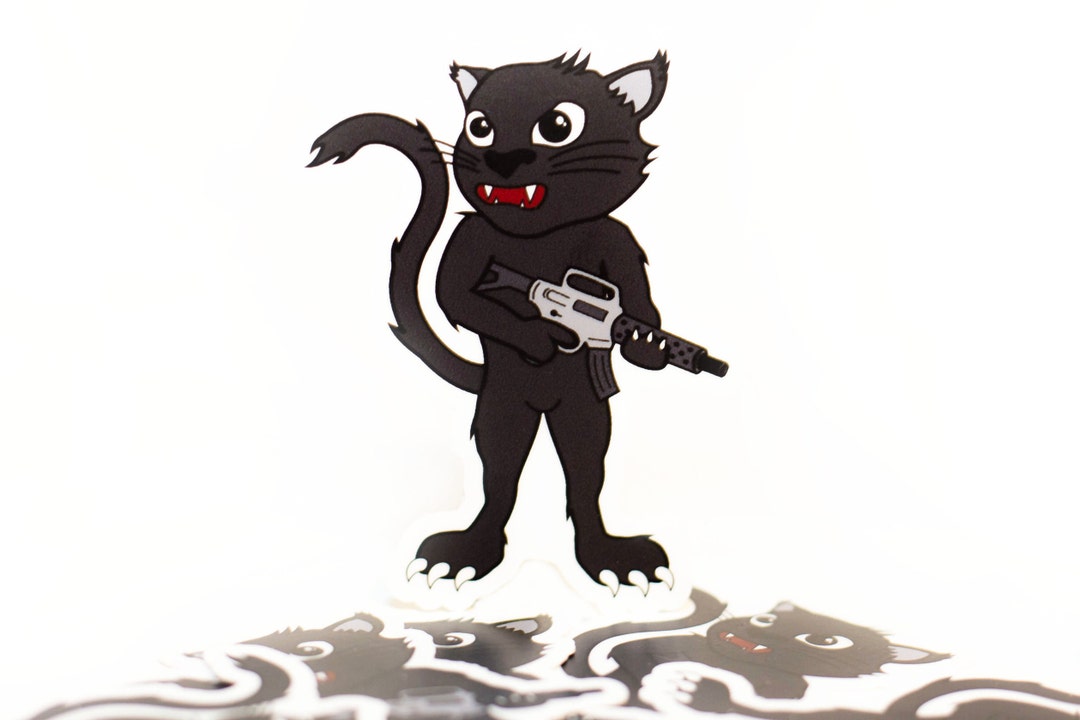 Gat Cat Gun Sticker - Etsy