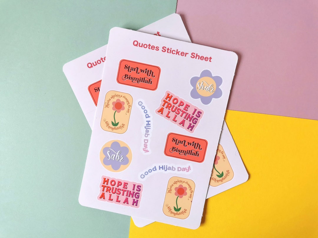 Islamic Quotes Sticker Sheet - Etsy