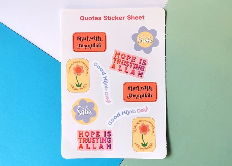 Islamic Quotes Sticker Sheet - Etsy