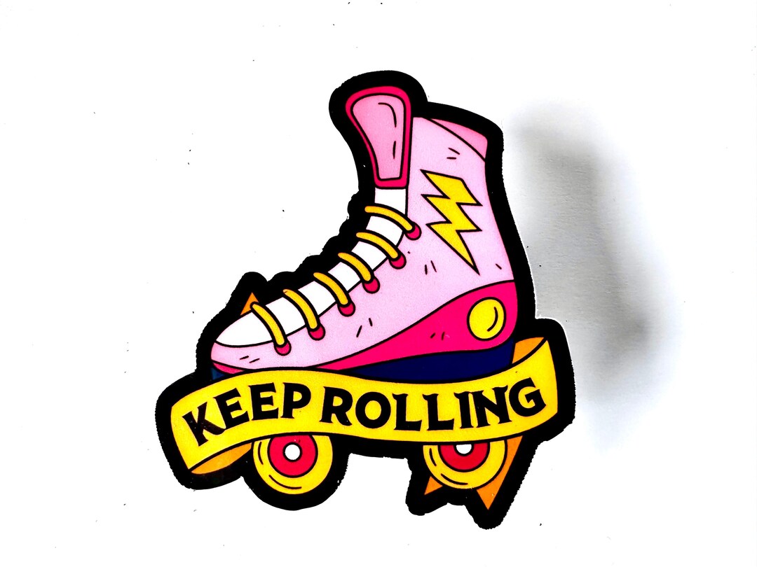 Keep Rolling Sticker Retro Roller Skate Vinyl Decal for Skaters and 80s ...