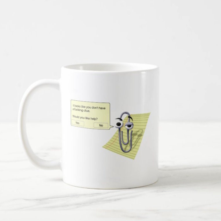 Clippy Mug Clippy Office Mug Clippy the Paperclip Funny - Etsy UK