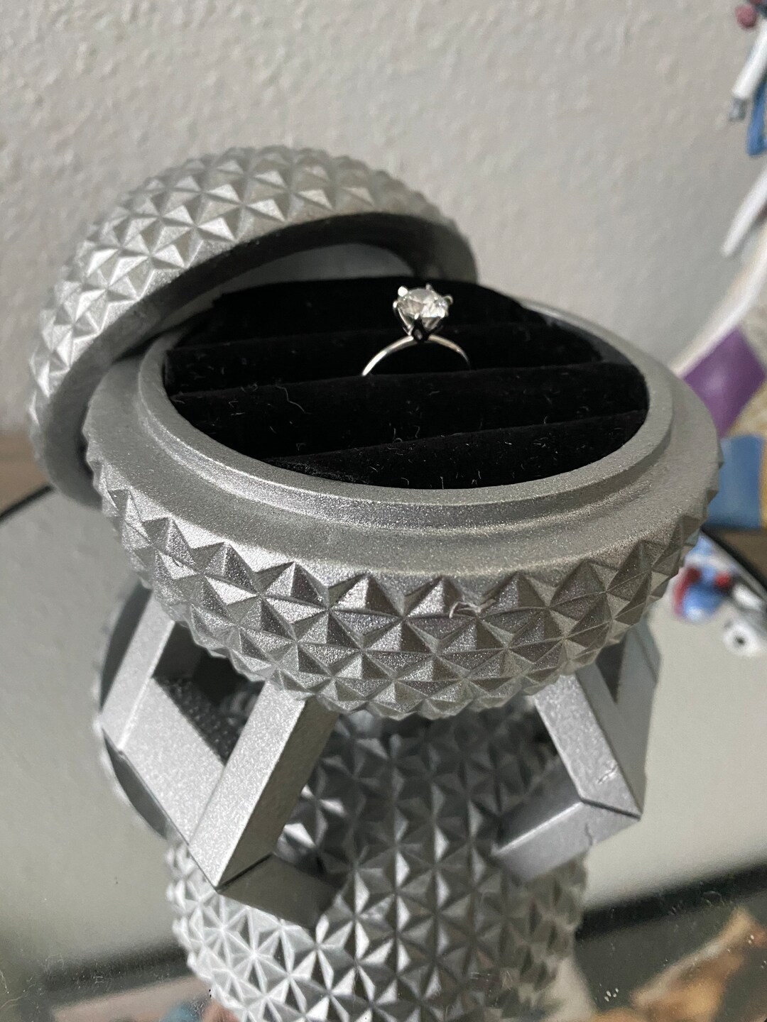 Epcot Ball Spaceship Earth Silver Ring Holder Jewelry Box - Etsy