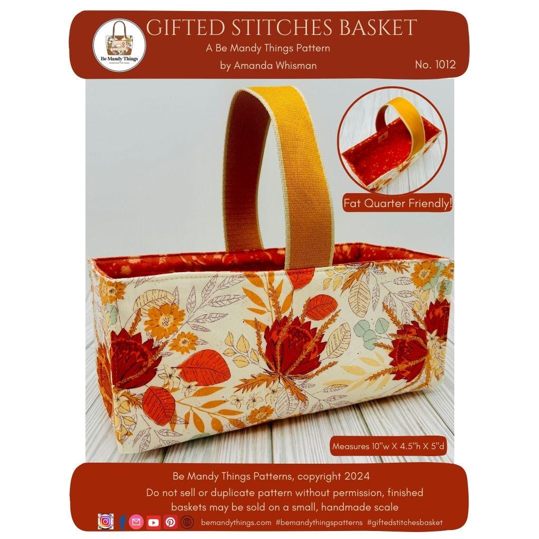 DIY Fabric Basket Sewing Pattern: Gifted Stitches Design (digital ...