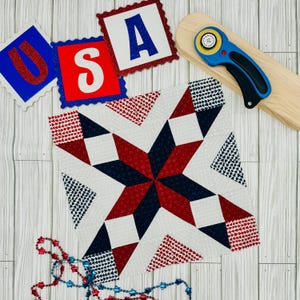 Shining Star Quilt Block Pattern | HST Quilt (PDF Download) | Holiday ...