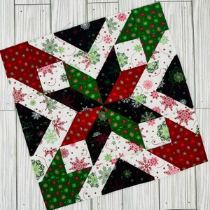 Shining Star Quilt Block Pattern: Holiday HST Quilt (PDF Download) - Etsy