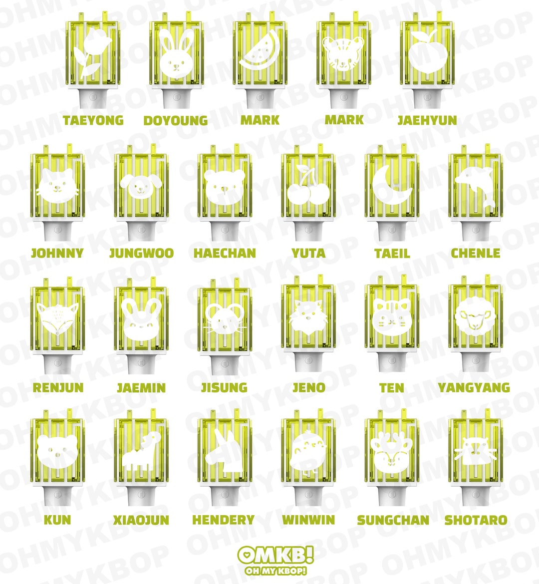 Individual NCT Animals Lightstick Decal - All Members Available NCT ...