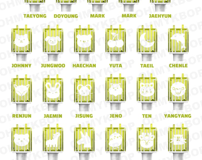 Individual NCT Animals Lightstick Decal All Members Available NCT Dream ...
