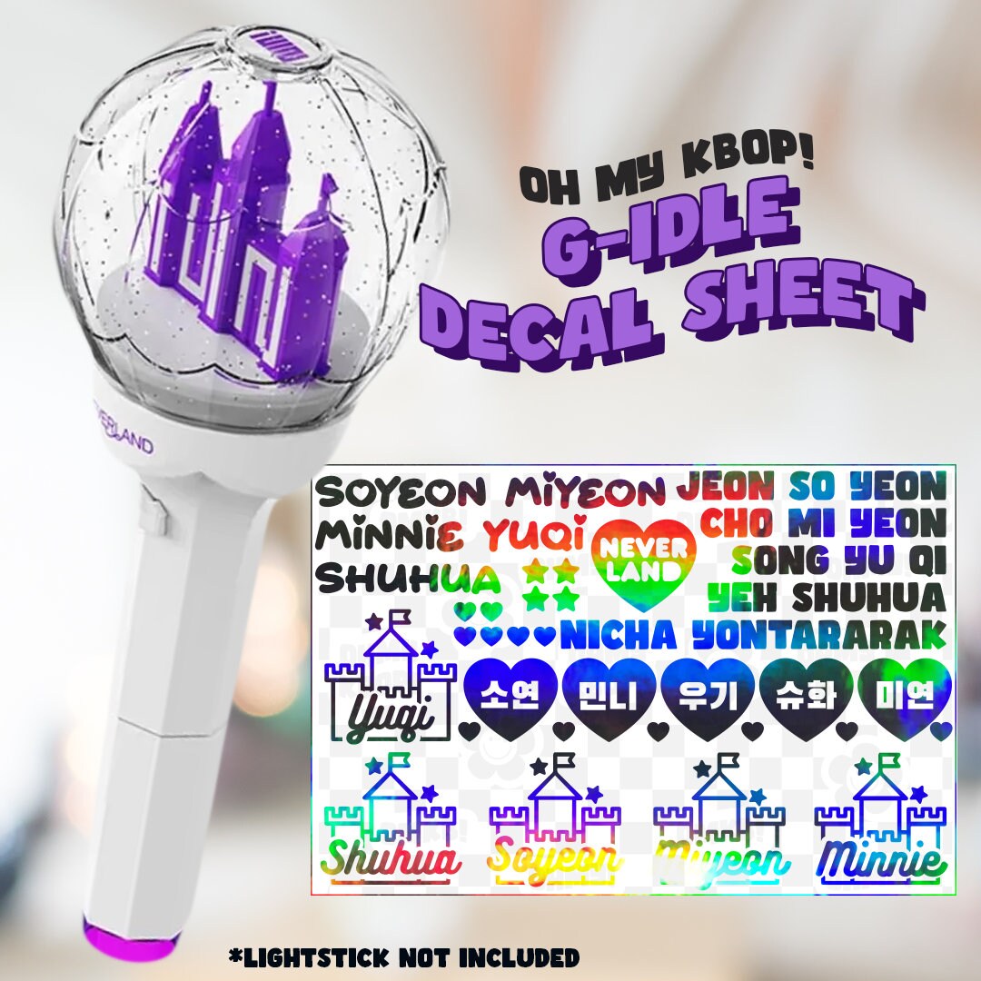 G Idle Lightstick Decal Sheet Kpop Concert Miyeon Minnie Soyeon Yuqi ...
