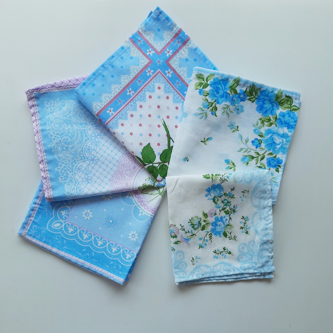 Set of 5 new women's cotton handkerchiefs print floral | Etsy