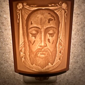 Holy Face of Jesus Porcelain Lithophane Night Light - Veronica's Veil ...