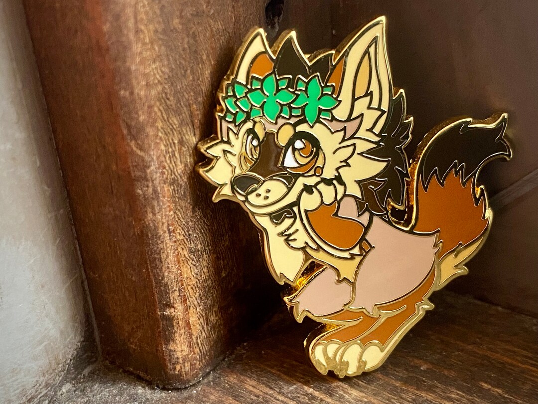Flower Crown Dog Fursona Pin - Etsy