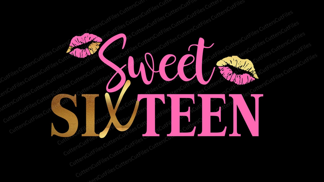 Sweet 16 Svg | Sweet Sixteen PNG | SVG Designs | Cricut | Silhouette ...