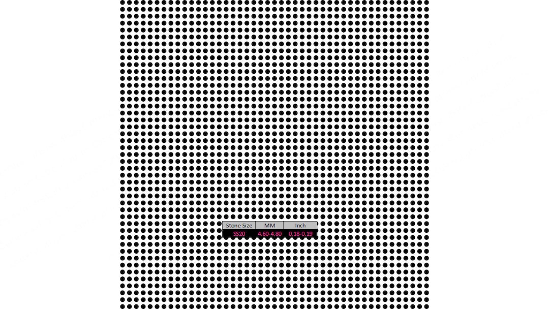 Rhinestone Template| Sheet 12x12 | SS20 | 4.60-4.80 Mm | Rhinestone Svg ...