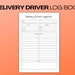 Delivery Driver Log Book | Printable Log to Track Deliveries Accurately ...