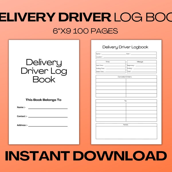 Driver Log Book - Etsy
