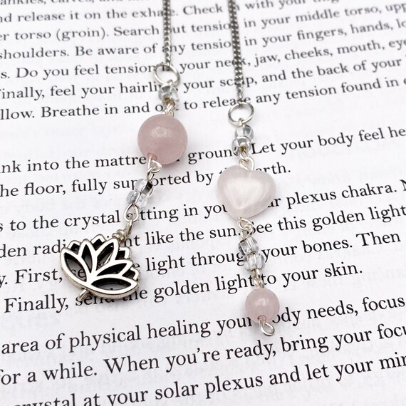 Rose Quartz Bookmark Chain Bookmark Unique Bookmark - Etsy