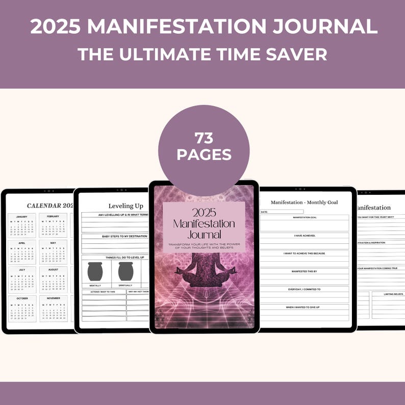 2025 Manifestation Journal Aesthetic Minimalistic Daily Dream Life ...