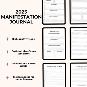 2025 Manifestation Journal Aesthetic Minimalistic Daily Dream Life ...