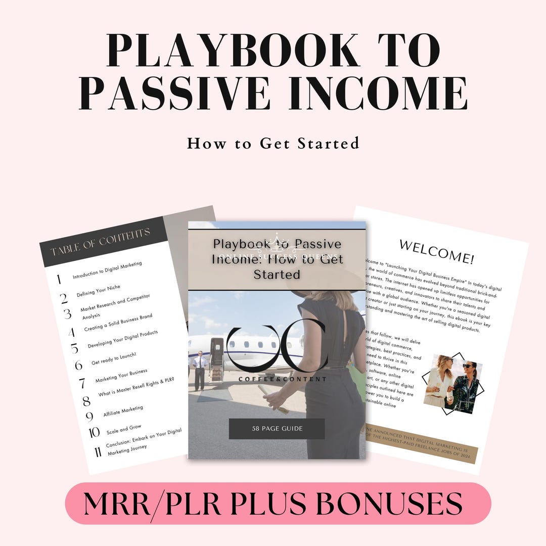 Playbook for Passive Income Digital Marketing Playbook Passive Income Strategies Easy to Edit ...