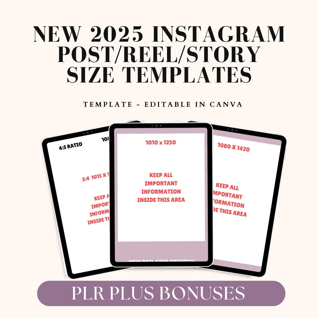NEW 2025 Instagram Grid Blank Templates New Updates Sizes Reels, Posts ...