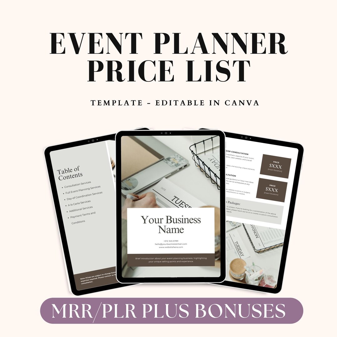 Event Planner Price Lis, Event Planner Business ,wedding Planner ...