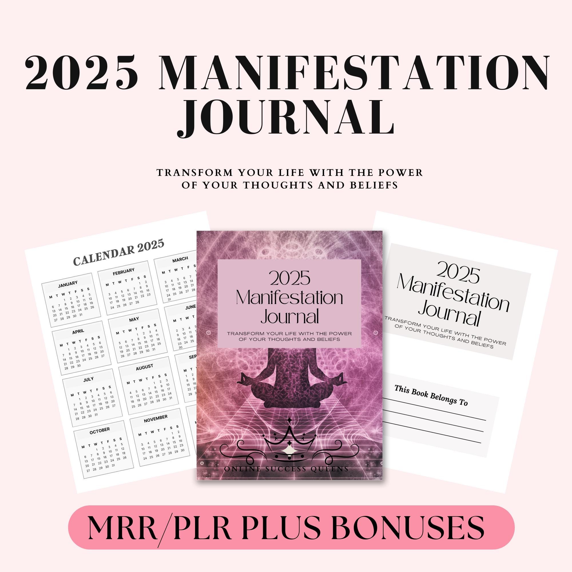 2025 Manifestation Journal Aesthetic Minimalistic Daily Dream Life ...