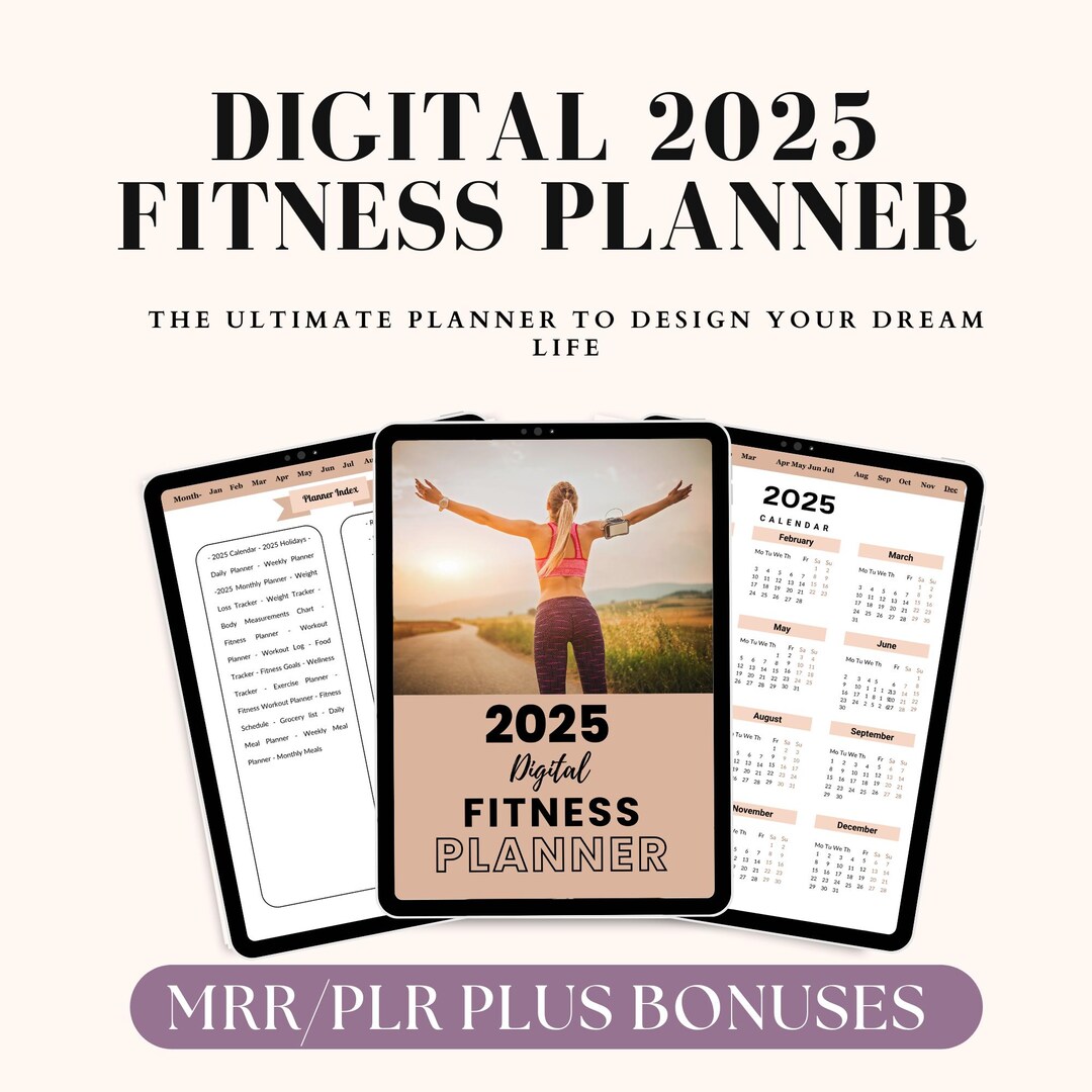 Digital 2025 Fitness Planner, Weight Loss & Fitness Tracker, Undated ...