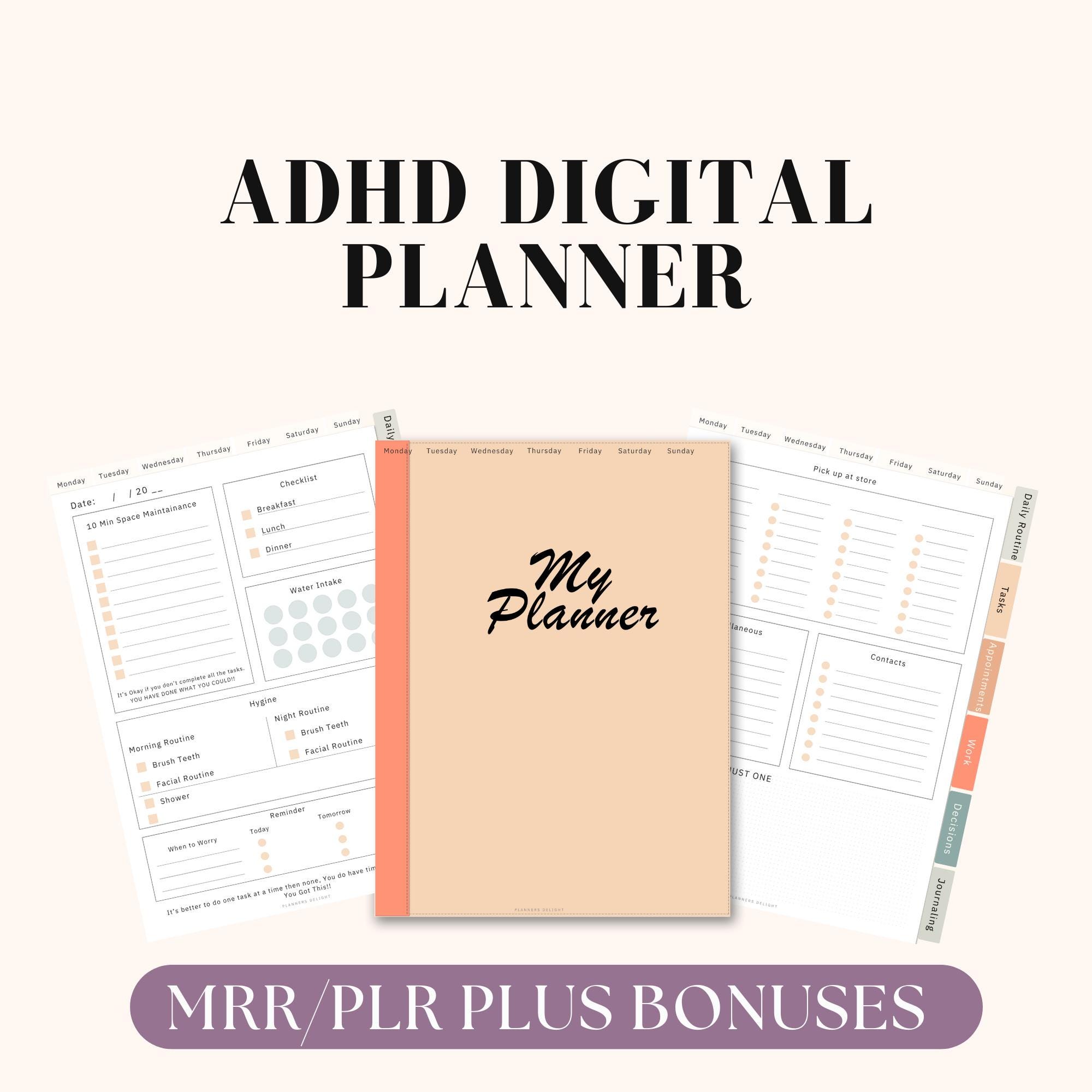 Adhd Digital Planner, 2025 ADHD Digital Planner for Adults, Digital ...