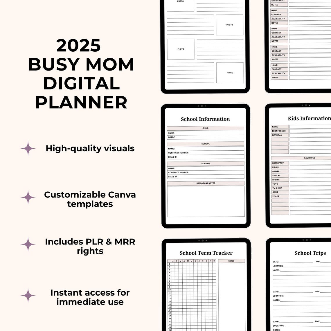 2025 Busy Mom Planner, Goal Planner, ADHD Mom Planner, Home ...