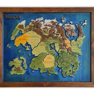 Skyrim Wood Map | Tamriel Engraved Epoxy Map | the Elder Scrolls TES ...