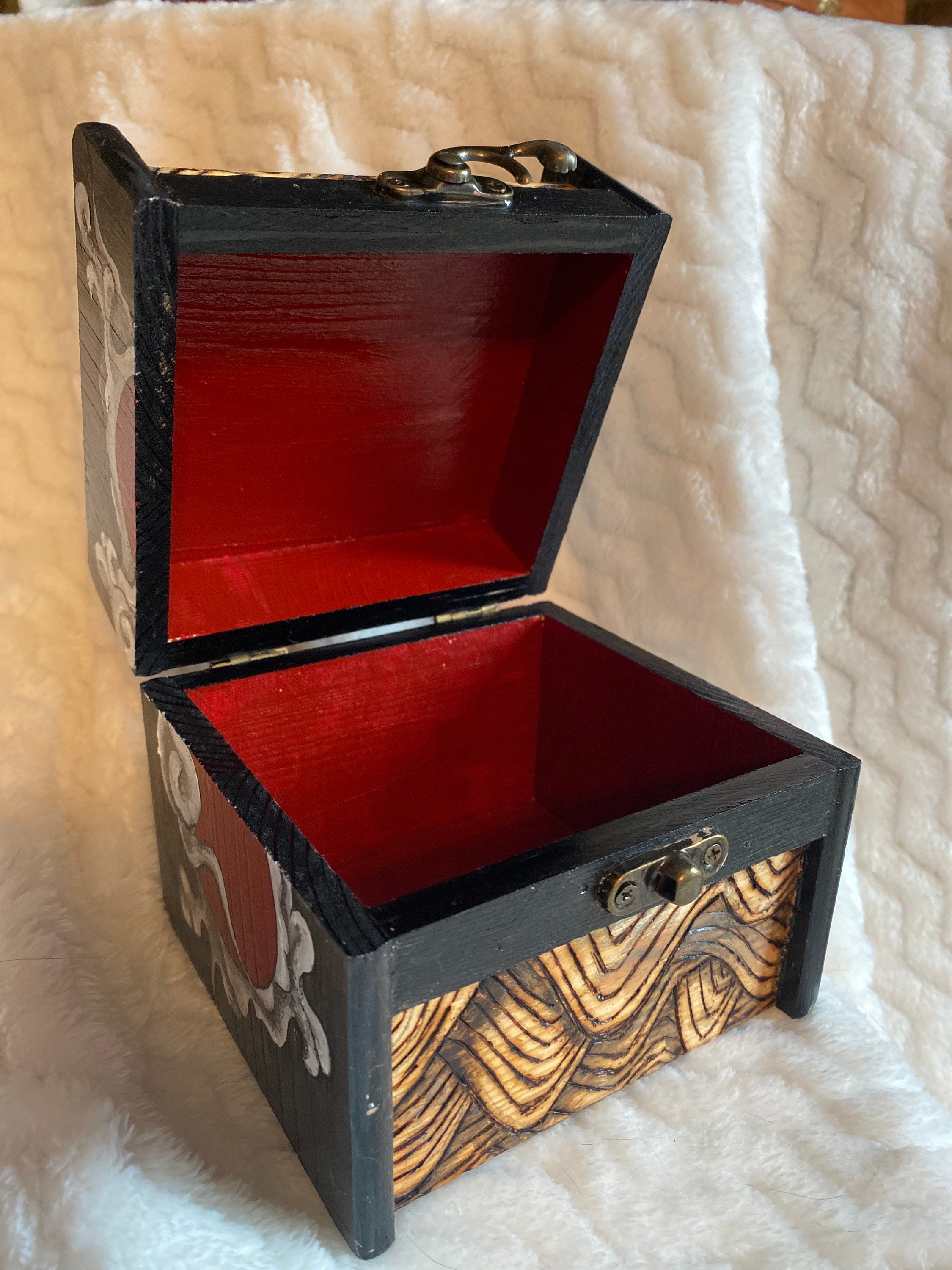 4x4 Wood box Custom painted and wood burned | Etsy