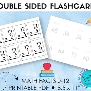 Printable Multiplication Flash Cards 0-12 (PDF Download) - Etsy