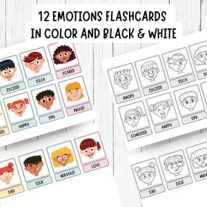 Emotions Flashcards & Coloring Pages: Montessori Learning (printable ...